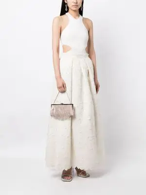 Sachin & Babi Pyaar Floral-appliqué Full Skirt - White