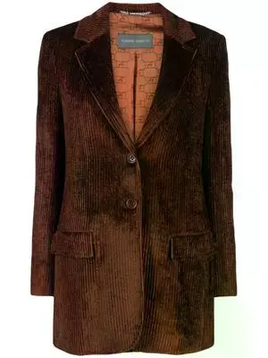 Alberta Ferretti Corduroy Single-breasted Blazer