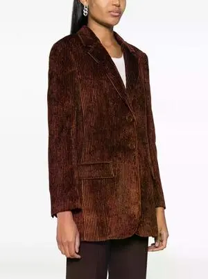 Alberta Ferretti Corduroy Single-breasted Blazer