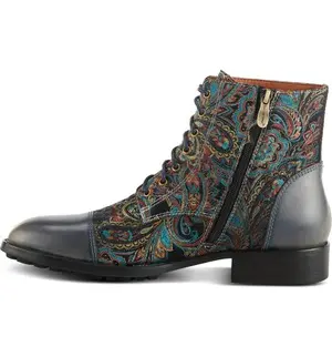 SPRING STEP SHOES Berger Jacquard Bootie - Blue Multi