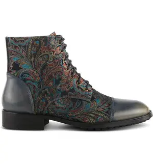 SPRING STEP SHOES Berger Jacquard Bootie - Blue Multi