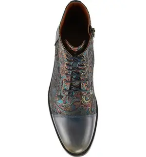 SPRING STEP SHOES Berger Jacquard Bootie - Blue Multi