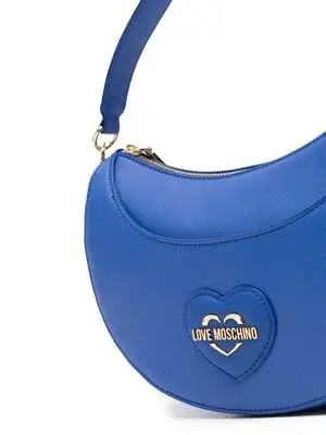 Moschino Saffiano-effect Heart-patch Small Shoulder Bag
