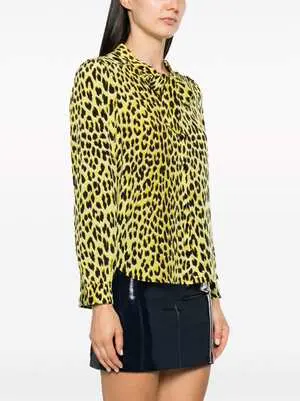 Zadig&Voltaire Taos Leopard-print Silk Shirt - Yellow