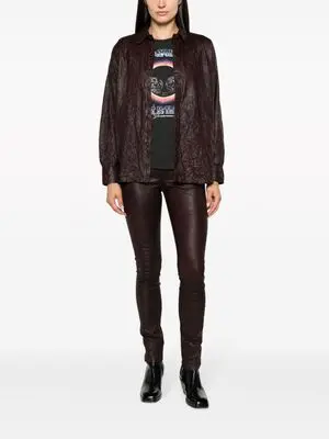 Zadig&Voltaire Phlame Leather Trousers - Brown
