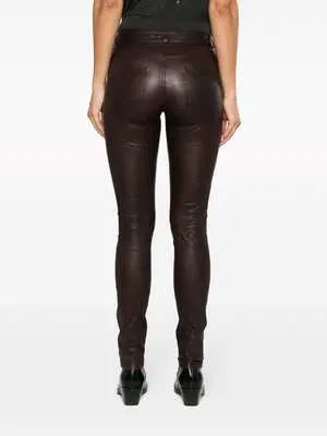 Zadig&Voltaire Phlame Leather Trousers - Brown