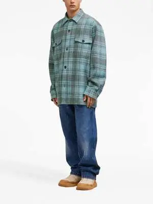 Ami Maxi Checked Overshirt - Blue