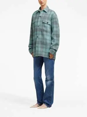 Ami Maxi Checked Overshirt - Blue