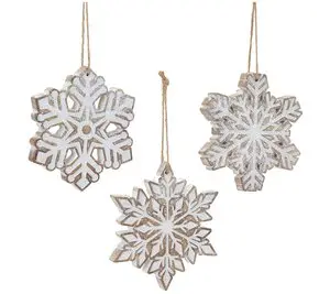 MELROSE Glittered Snowflake Ornament - One-color