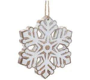 MELROSE Glittered Snowflake Ornament