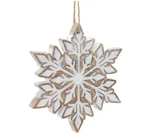 MELROSE Glittered Snowflake Ornament