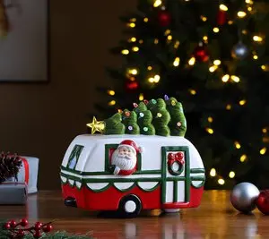 MR. CHRISTMAS 10' Nostalgic Ceramic Camper Sant