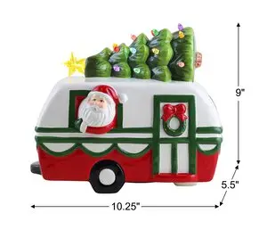 MR. CHRISTMAS 10' Nostalgic Ceramic Camper Sant