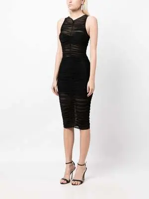 FLEUR DU MAL Ruched Midi Dress