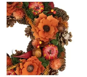 NORTHLIGHT Artificial Fall Wreath 13.25