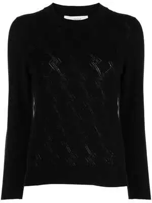 Pringle Of Scotland Pointelle Argyle Knit Cashmere Jumper - Black