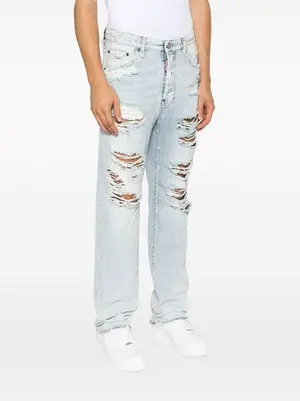 Dsquared2 Ripped Low-rise Straight-leg Jeans