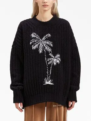 Palm Angels Palms-embroidered Chenille Jumper