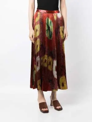 Ulla Johnson Rami High-waisted Pleated Skirt