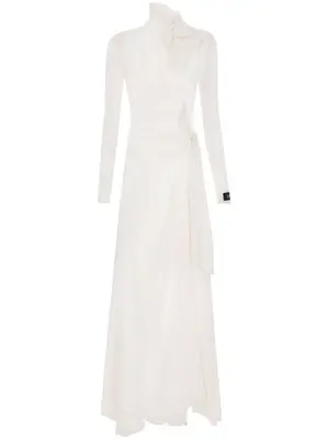 Dolce & Gabbana Sheer Silk Maxi Dress - White