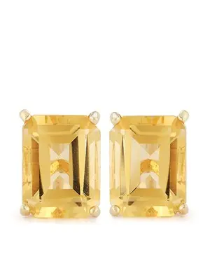 Mateo 14kt Yellow Green Amethyst Stud Earrings - Gold