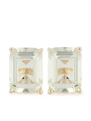 Mateo 14kt Yellow Green Amethyst Stud Earrings - Gold