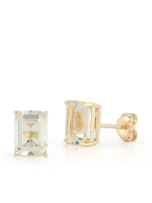 Mateo 14kt Yellow Green Amethyst Stud Earrings