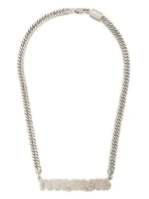 Vetements Gothic Logo-plaque Necklace - Silver