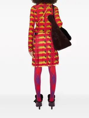 Burberry Duck-print Wool Miniskirt - Red