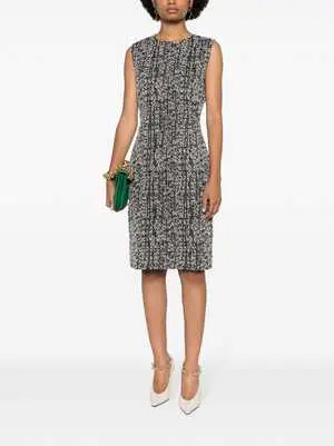 LANVIN Sleeveless Tweed Midi Dress