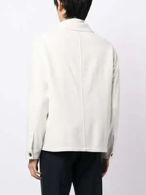 LARDINI Buttoned Cotton Shirt Jacket - White