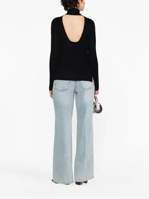 GANNI Cut-out Merino-wool Jumper