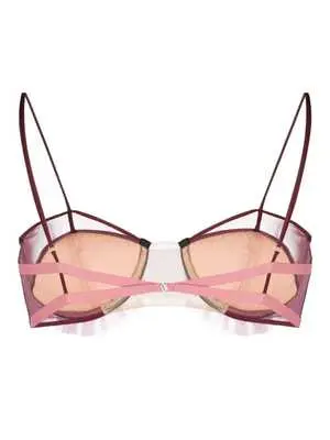 NENSI DOJAKA Panelled Semi-sheer Bra - Purple