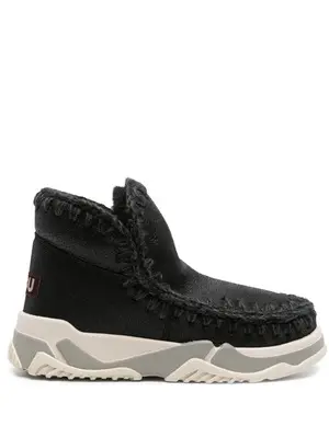 Mou Slip-on Shearling-lined Sneakers - Black