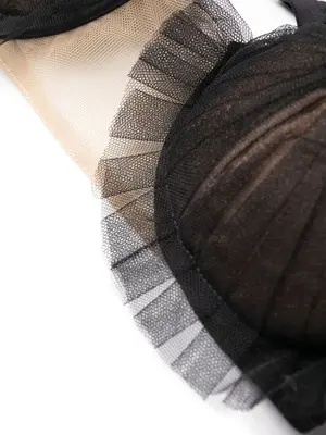 NENSI DOJAKA Panelled Semi-sheer Bra - Black