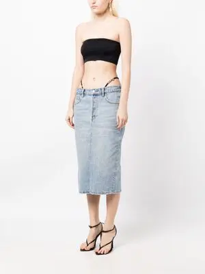 Alexander Wang Thong-strap Denim Midi Skirt