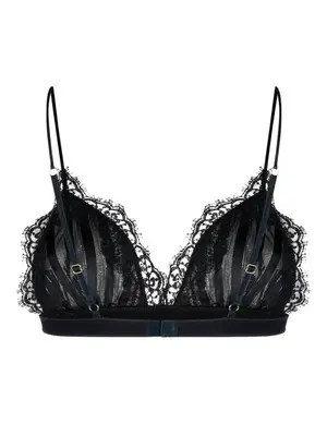 Oseree Lurex Lace-trim Bra
