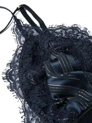 Oseree Lurex Lace-trim Bra