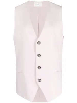 Ami Virgin Wool Waistcoat - Pink