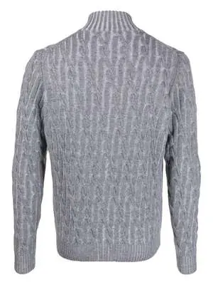 MOORER Cable-knit Wool-blend Cardigan
