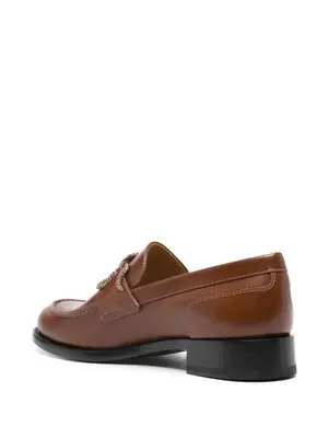 Rene Caovilla Morgana Leather Loafers - Brown