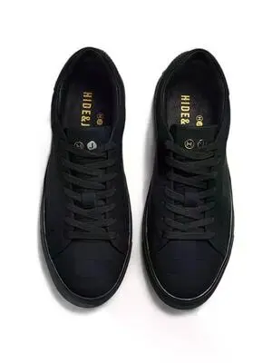 HIDE&JACK Essence Crocodile-embossed Leather Sneakers - Black