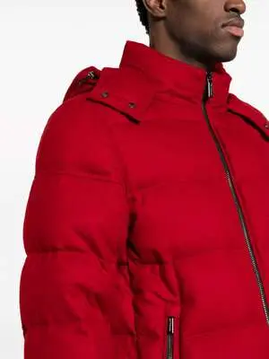 MOORER Padded Jacket With Detachable Hood - Red