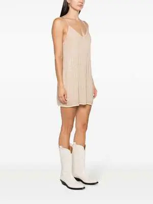 Zadig&Voltaire Rhinestone Embellished Mini Dress - Neutrals