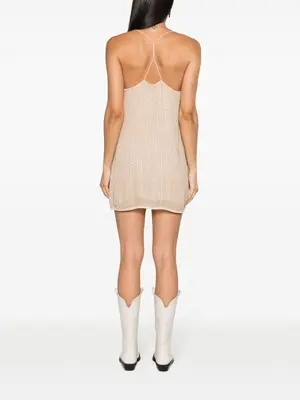 Zadig&Voltaire Rhinestone Embellished Mini Dress - Neutrals