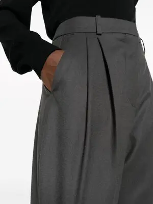 Stella McCartney Cropped Pleated Wool Trousers
