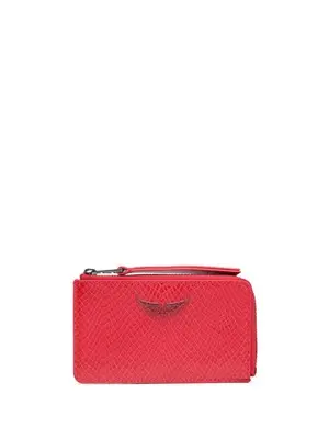 Zadig&Voltaire Wild Python-effect Cardholder - Red