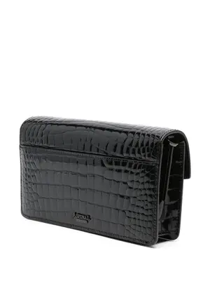 ASPINAL OF LONDON Mayfair Patent-leather Clutch - Black