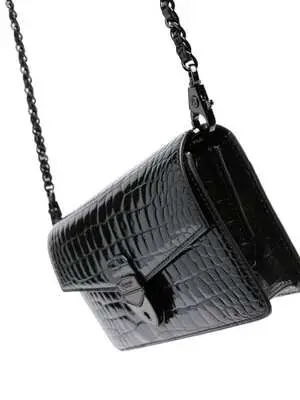 ASPINAL OF LONDON Mayfair Patent-leather Clutch - Black