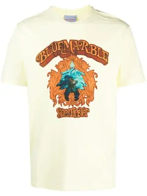 BLUEMARBLE Logo-print Cotton T-shirt - Yellow